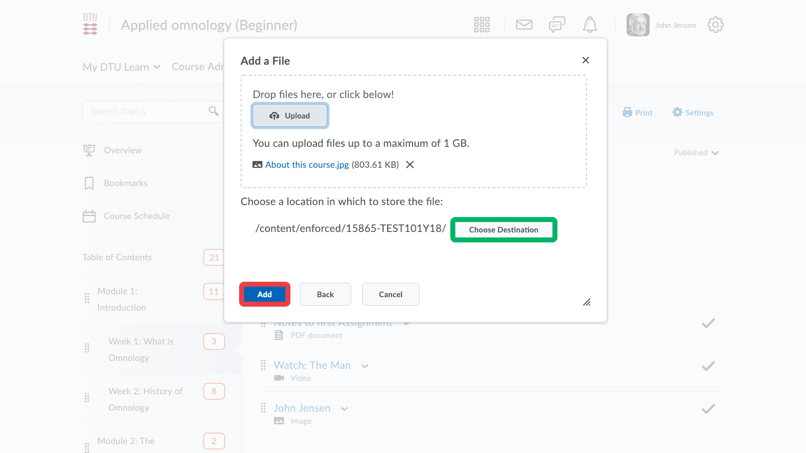 Dtu Learn Support Adding Files To Course